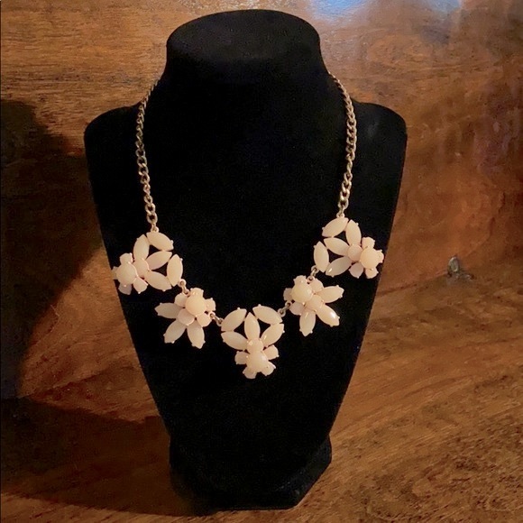 J. Crew | Jewelry | J Crew Blush Pink Flower Necklace | Poshmark